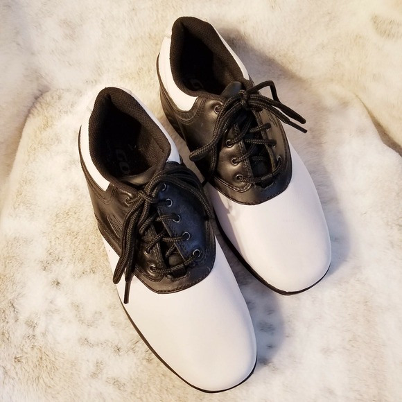 Skechers | Shoes | Skechers Mens Golf Shoes 65 Black White Leather ...
